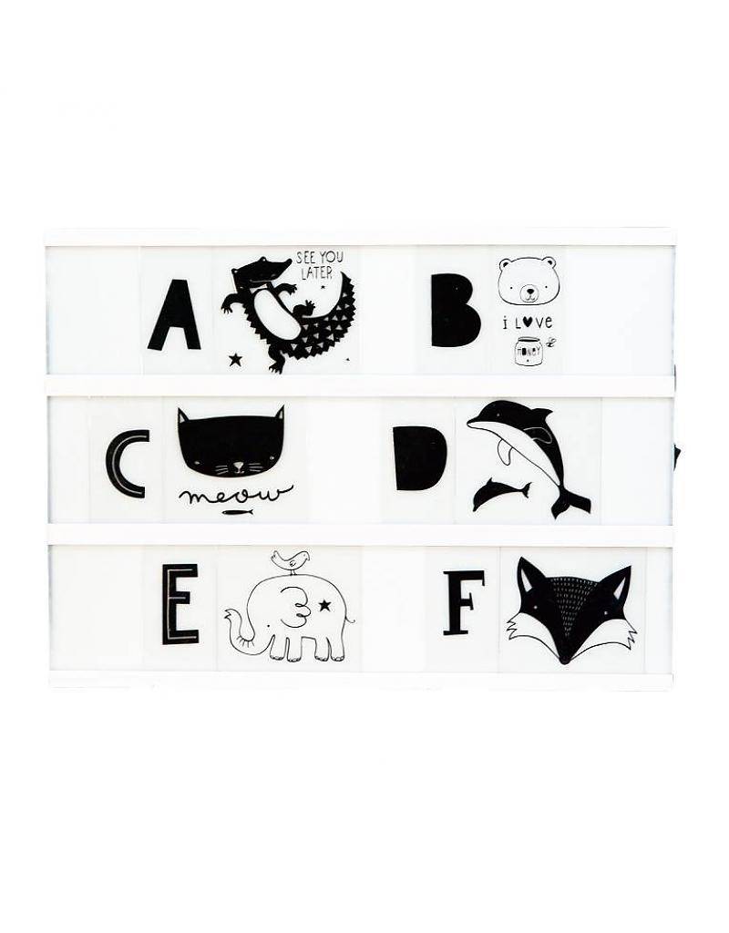 Lightbox letter set: ABC monochrome zwart